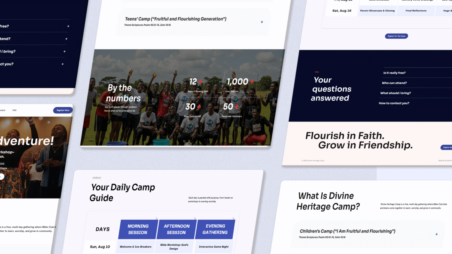 Divine Heritage Camp | UI - BeeTcore | Digital Product Design ...